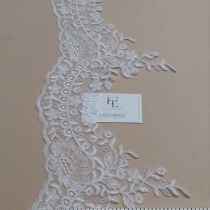 Snow White Lace Trimming by the Yard, French Lace, Alencon Lace, Bridal ...