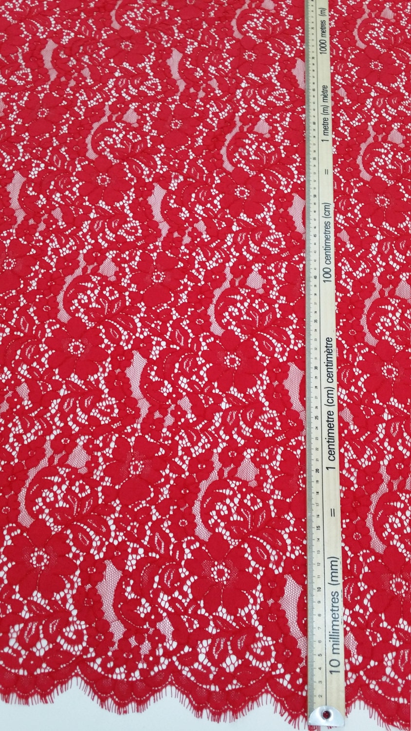 Red Lace Fabric Chantilly Lace French Lace Bridal Lace - Etsy