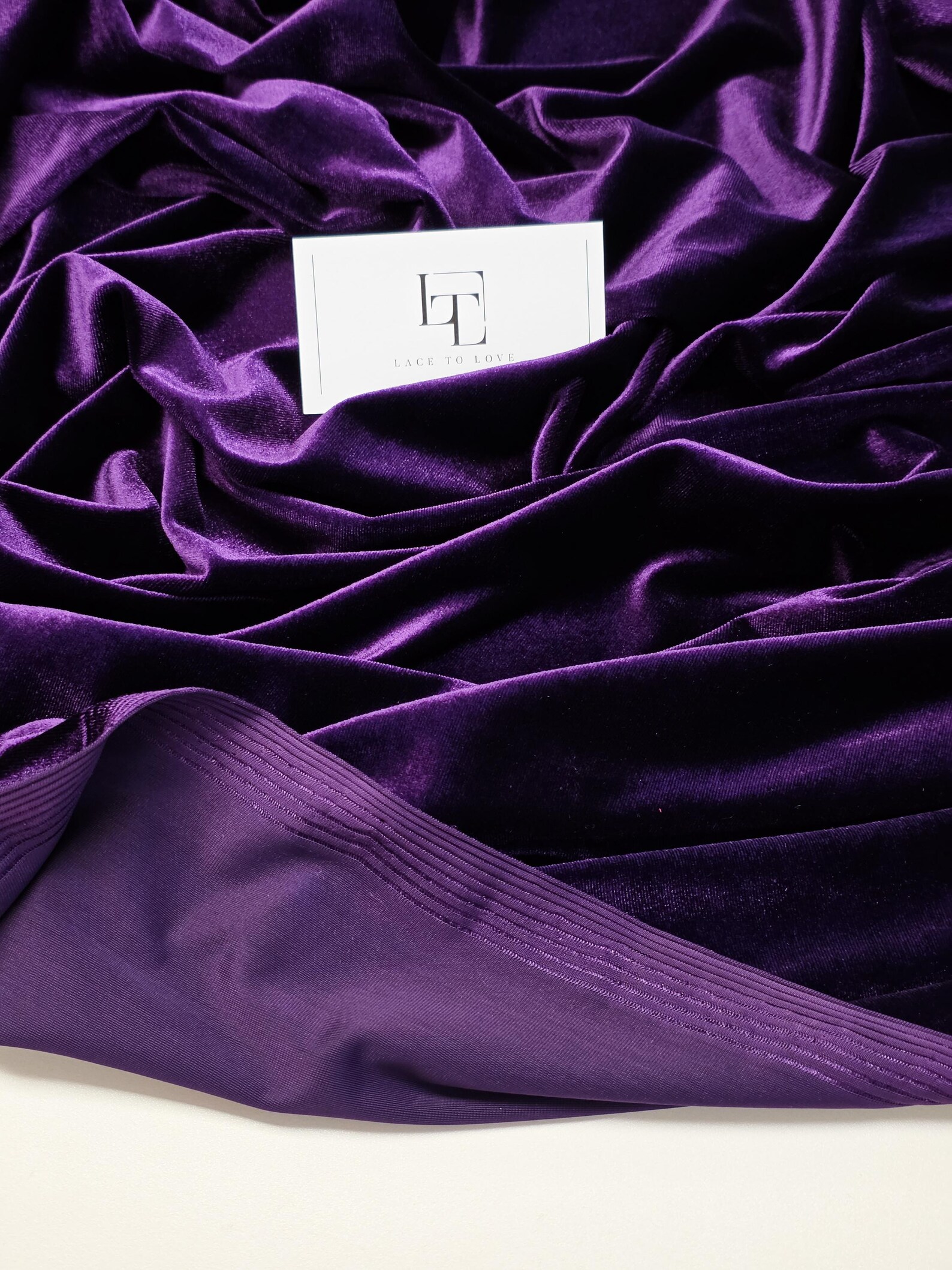 Deep Purple Stretch Velvet Fabric Sold per Meter. Smooth Elastic Velvet ...