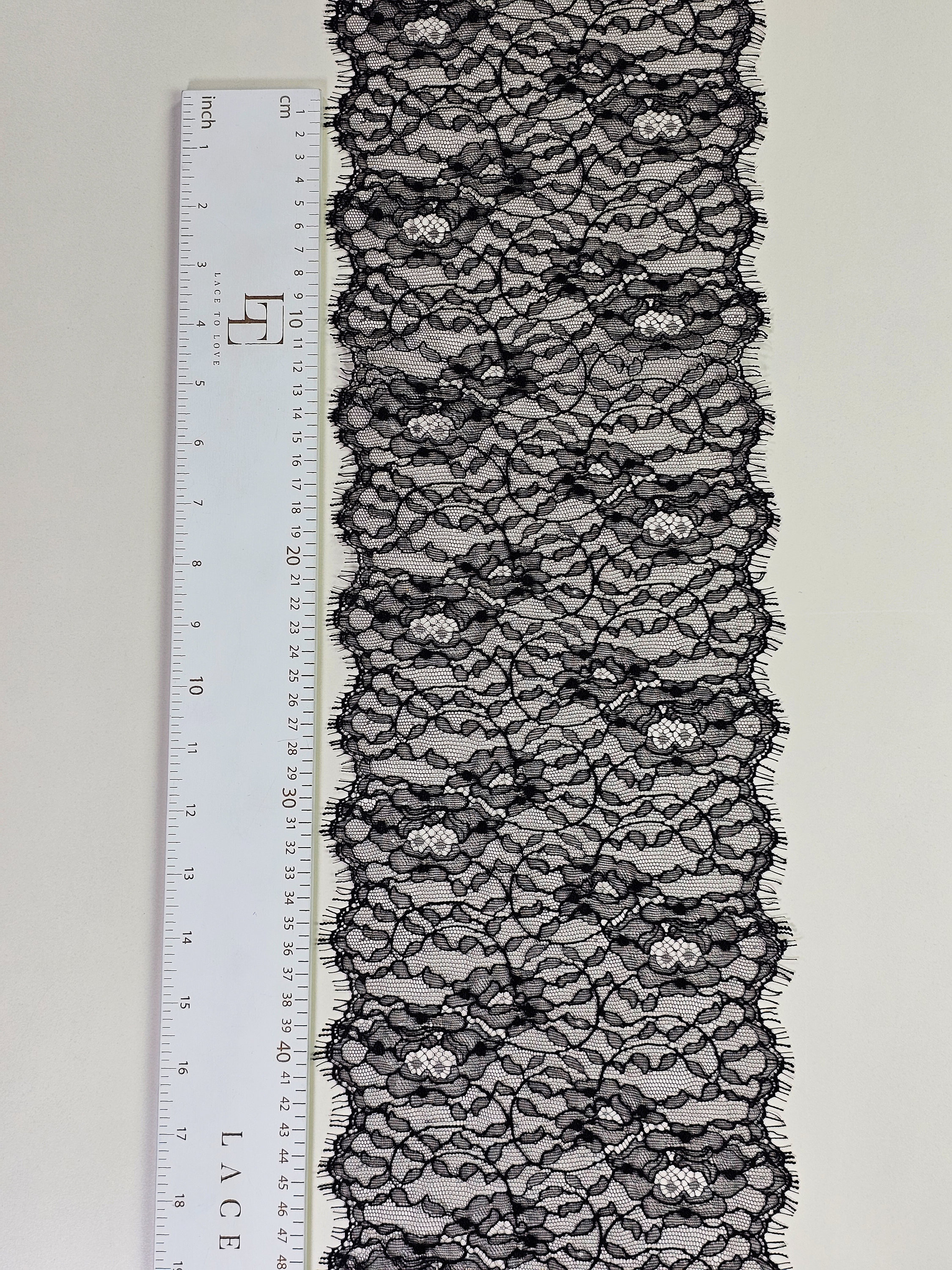 Black Delicate French Chantilly Lace Trimming by the Yard, Black Lace ...