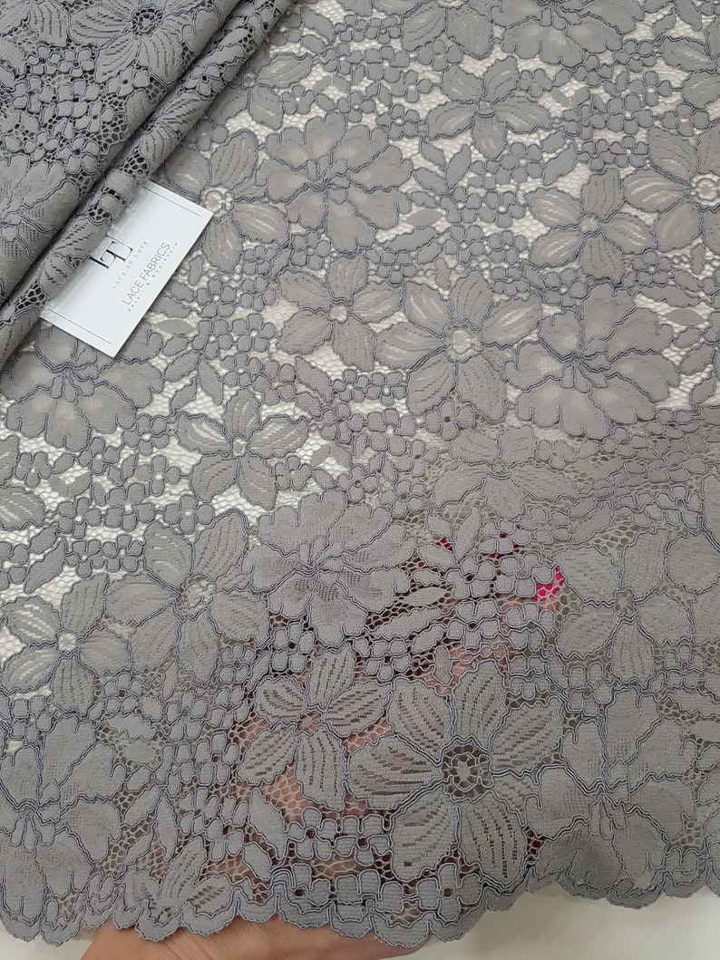 Gray Lace Fabric French Lace Chantilly Lace Bridal Lace - Etsy