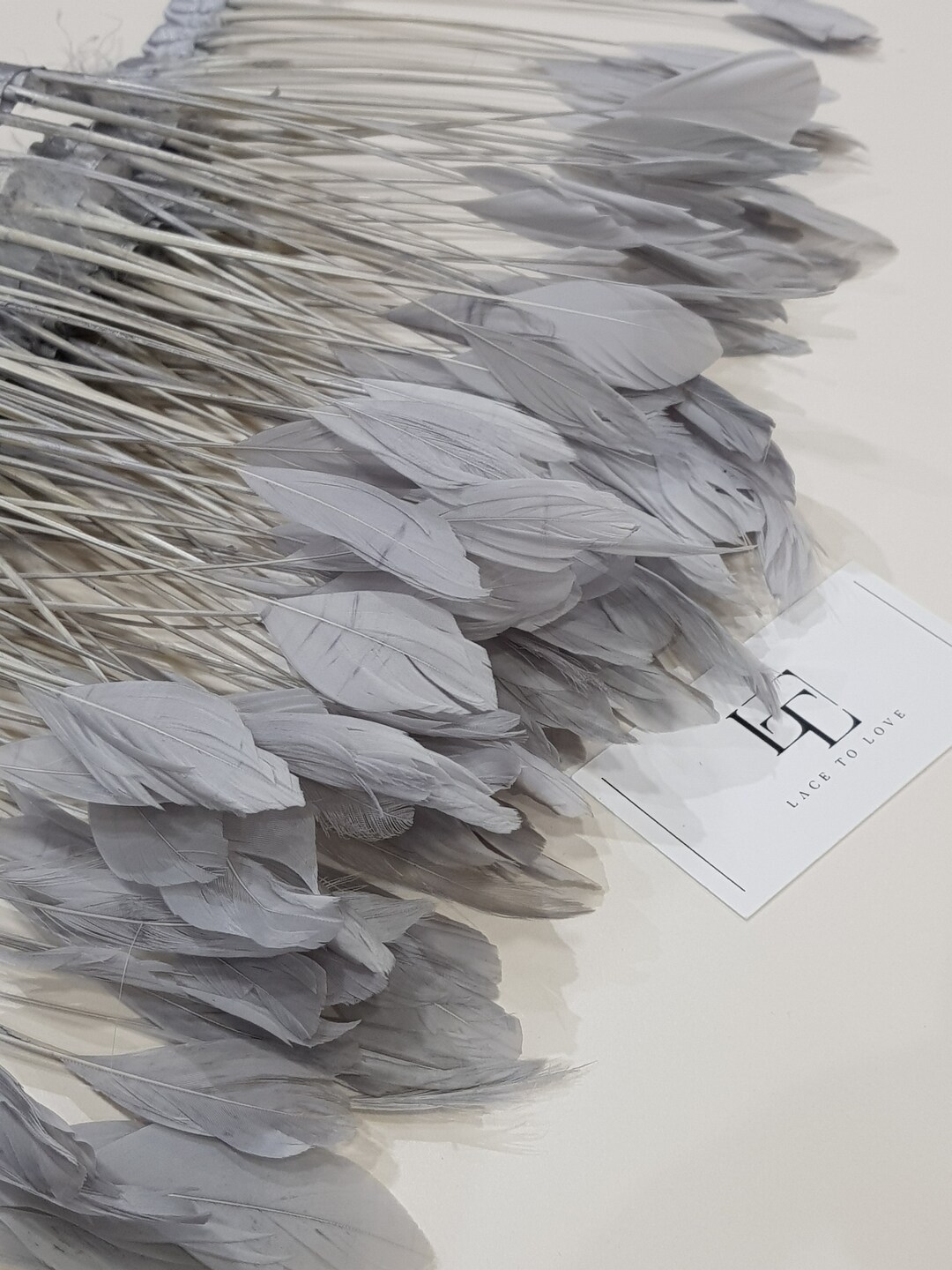 Gray Goose Feather Fringe, Feather Trimming With Ribbon, Natural Goose ...