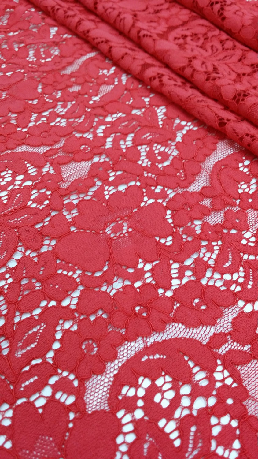 Red Lace Fabric Chantilly Lace French Lace Bridal Lace - Etsy