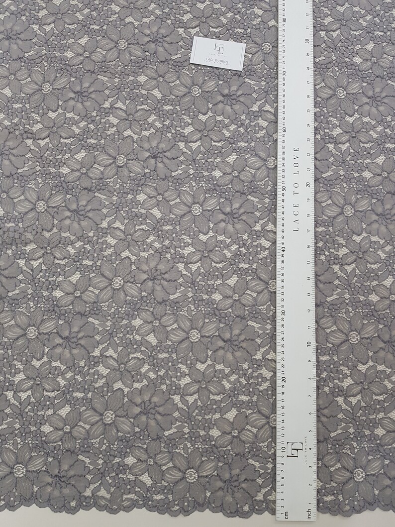 Gray Lace Fabric French Lace Chantilly Lace Bridal Lace - Etsy