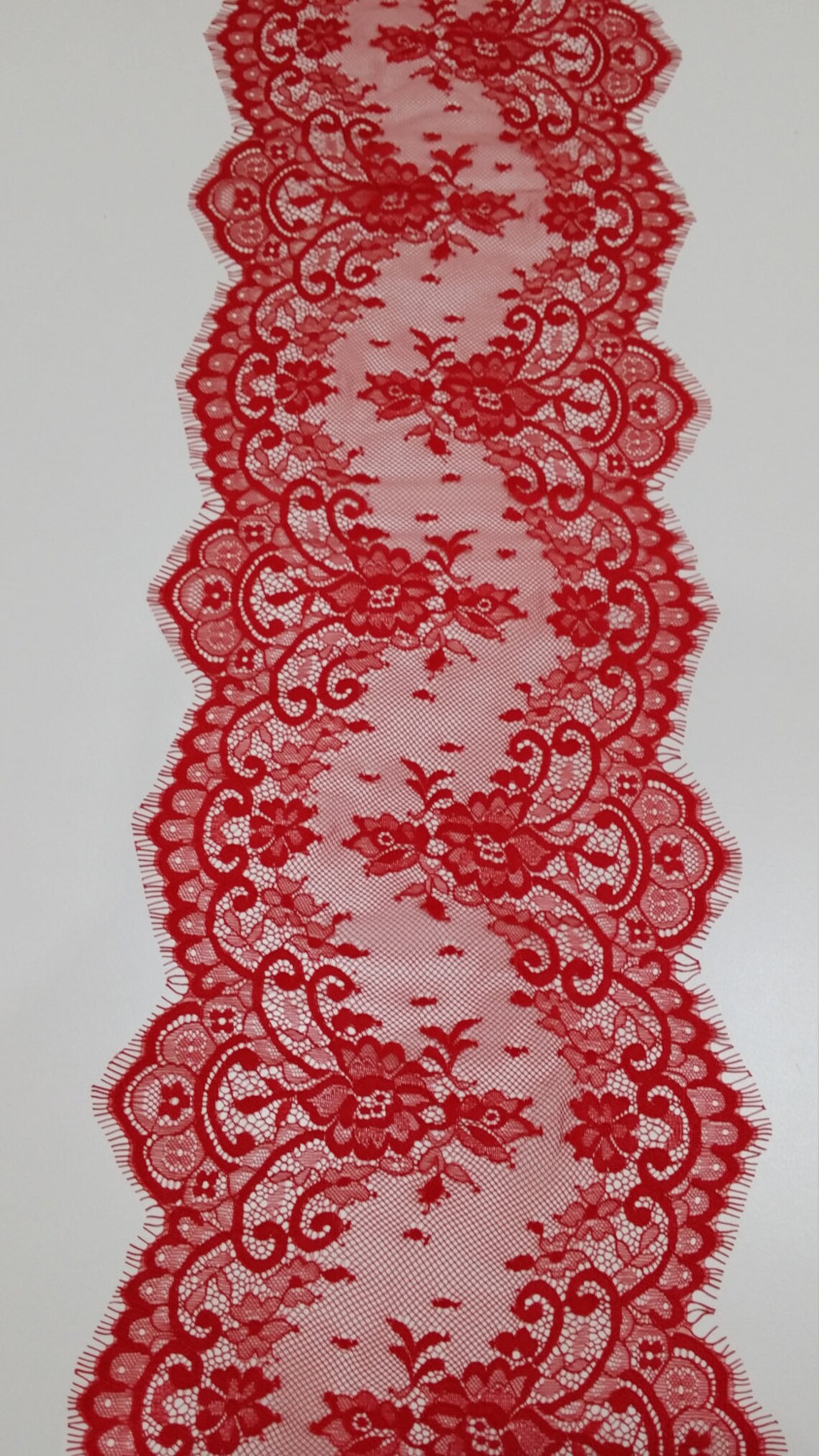 Red Lace Trim Chantilly Lace French Lace Wedding Lace | Etsy