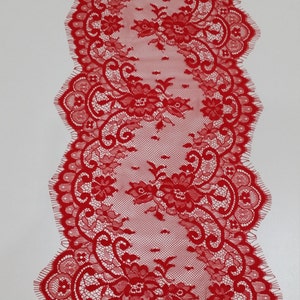 Red Lace Trim, Chantilly Lace, French Lace, Wedding Lace, Scalloped ...