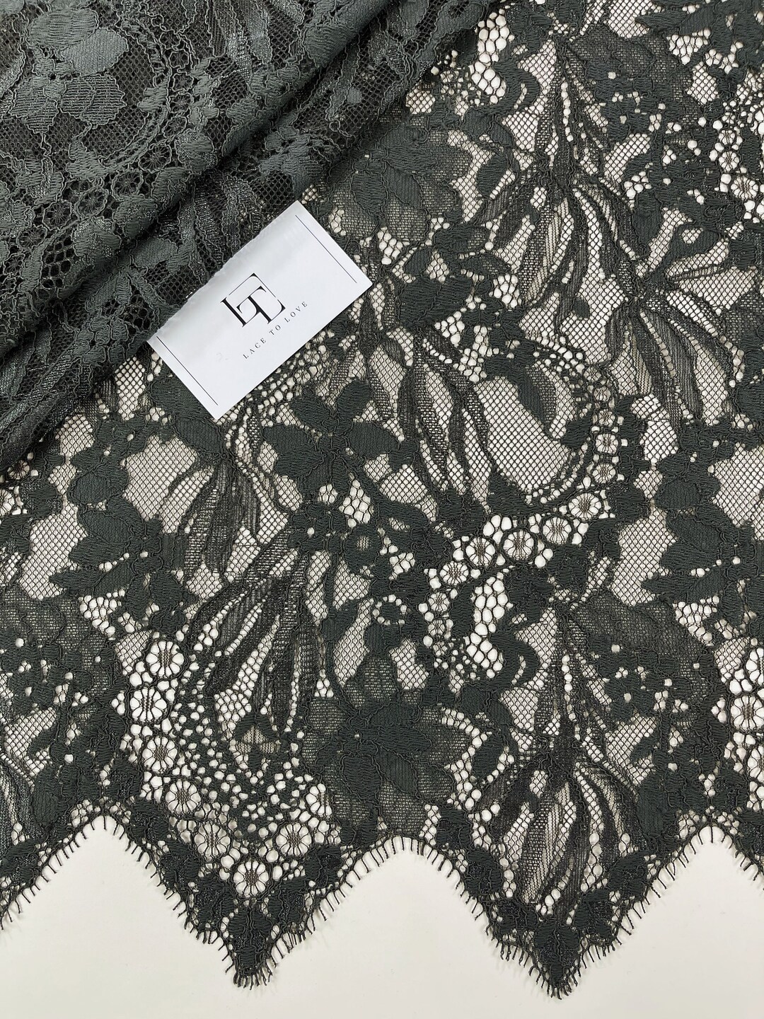 Gray Lace Fabric French Lace Chantilly Lace Evening Dress - Etsy