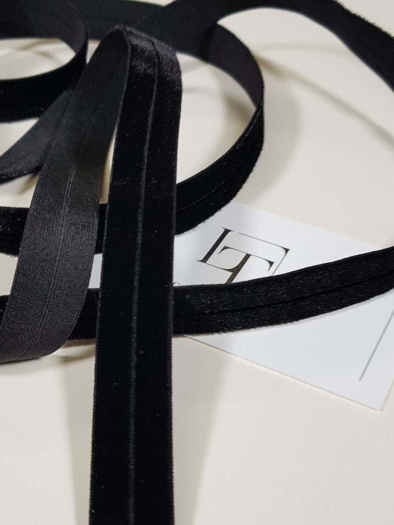 Black Elastic Velvet Ribbon by the Yard ST1026 | Etsy