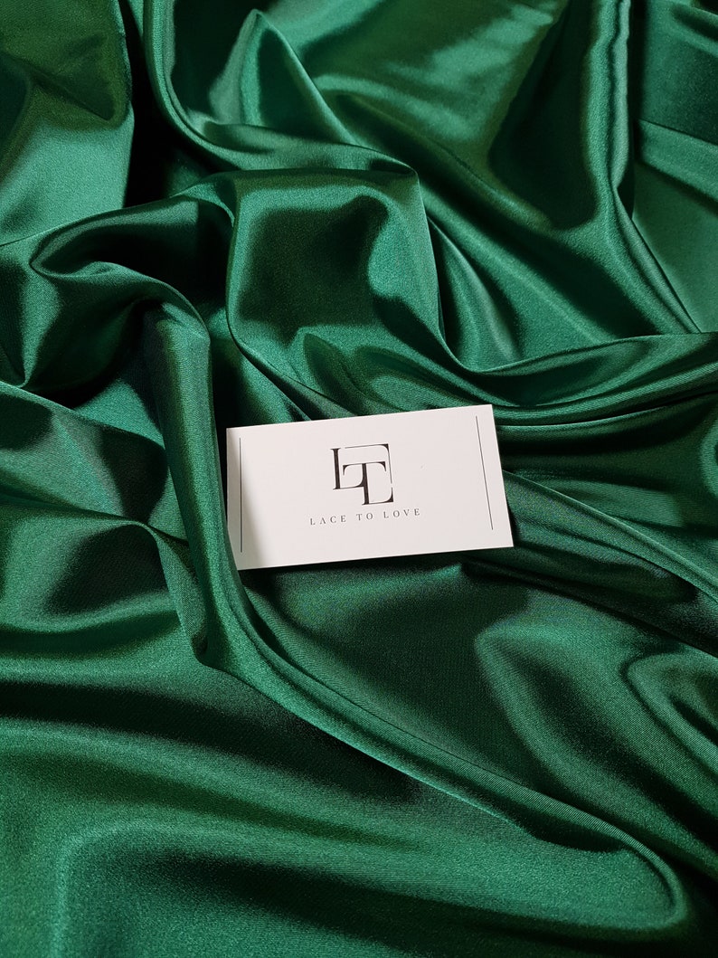 Emerald Green Elastic Satin Fabric by the Yard Skirt Fabric - Etsy