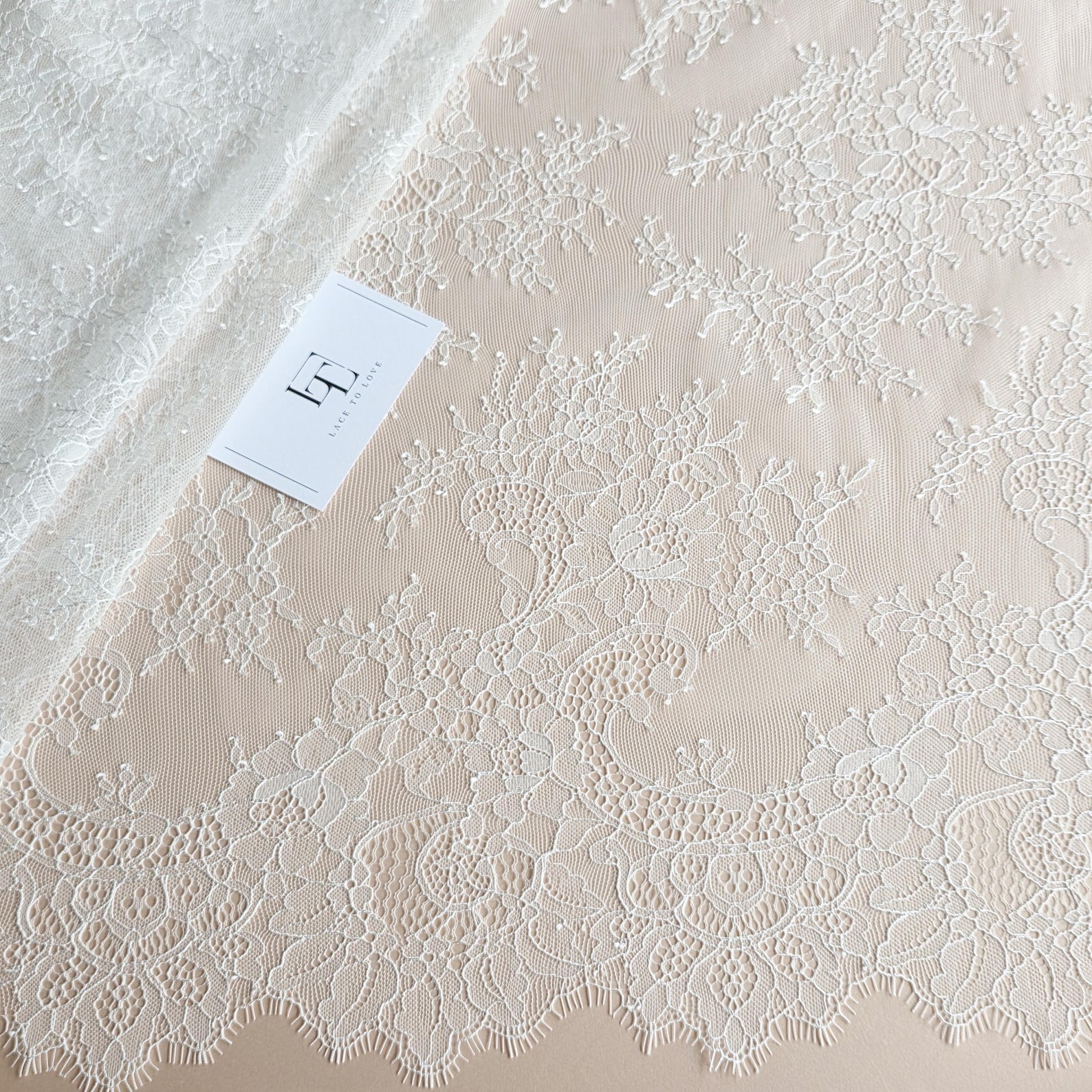 Ivory Delicate French Lace Fabric, Chantilly Lace Fabric by the Yard ...