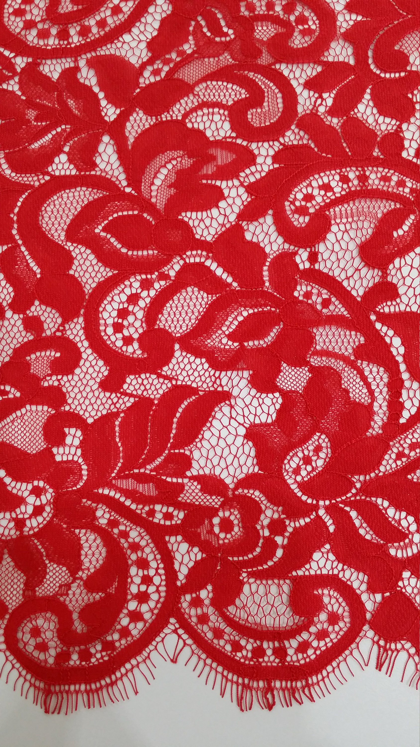 Red Lace Fabric French Lace Chantilly Lace Wedding Lace - Etsy