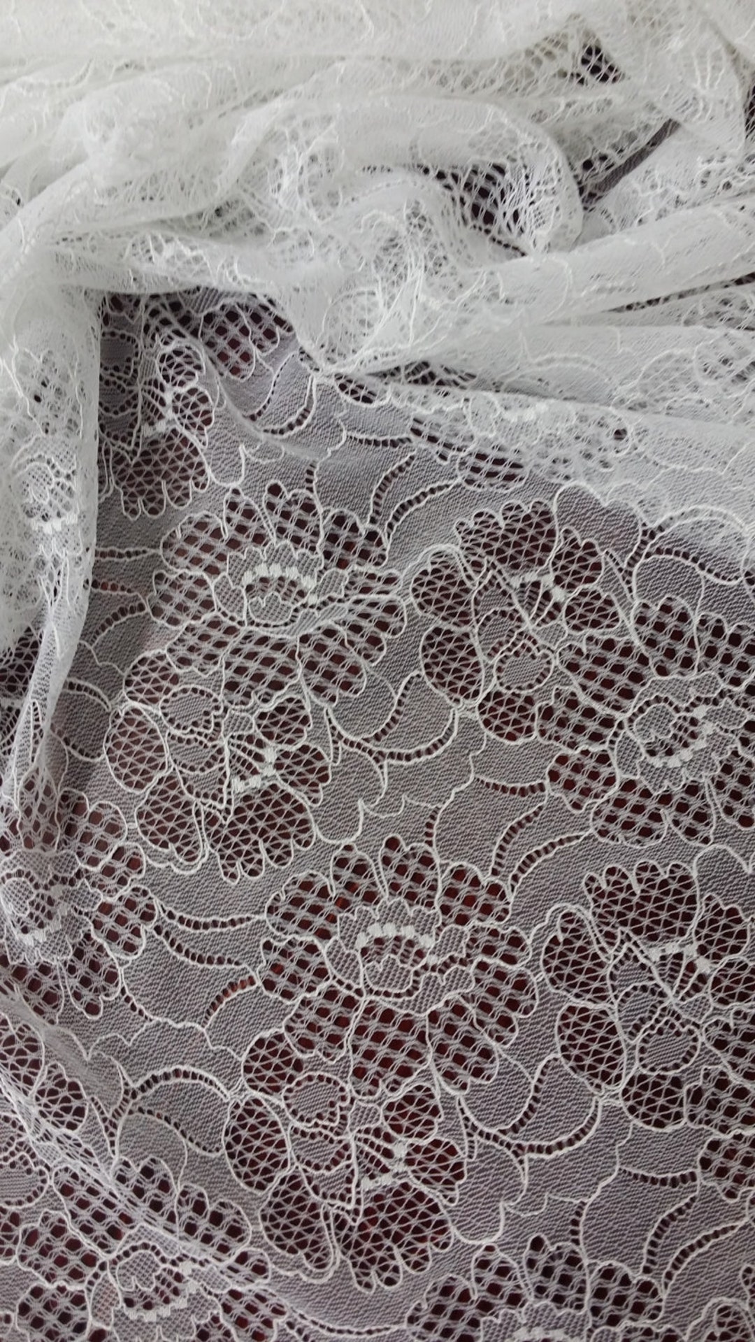 Snow White Lace Fabric French Lace, Chantilly Lace, Bridal Lace Wedding ...