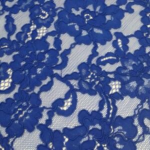 Blue Lace Fabric by the Yard, France Lace, Alencon Lace, Bridal Lace ...