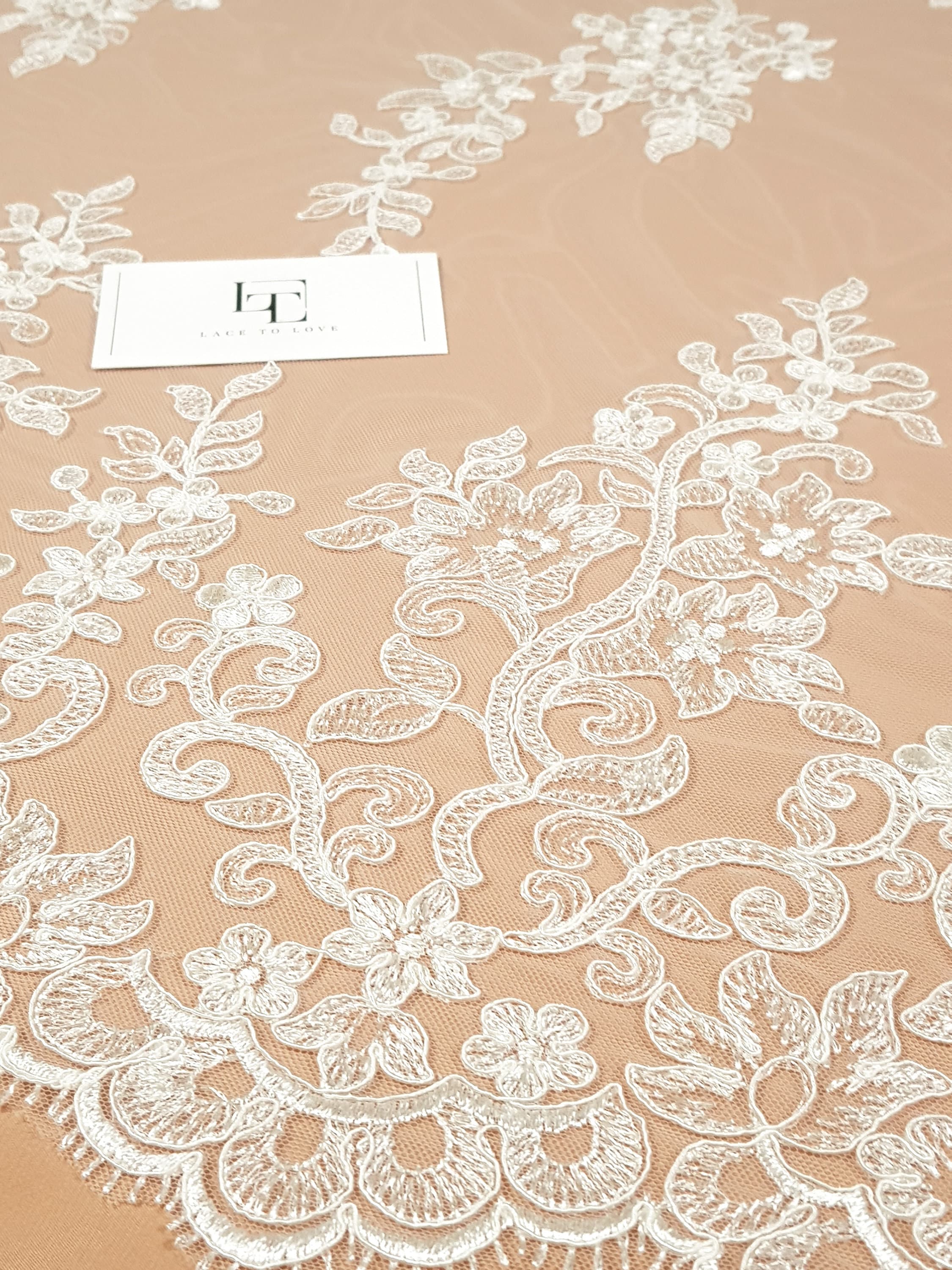 Ivory Lace Fabric by the Yard French Lace Embroidered Lace - Etsy