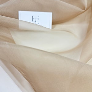 Beige Silk Satin Organza Fabric Sold per Meters. Natural Pure Silk ...
