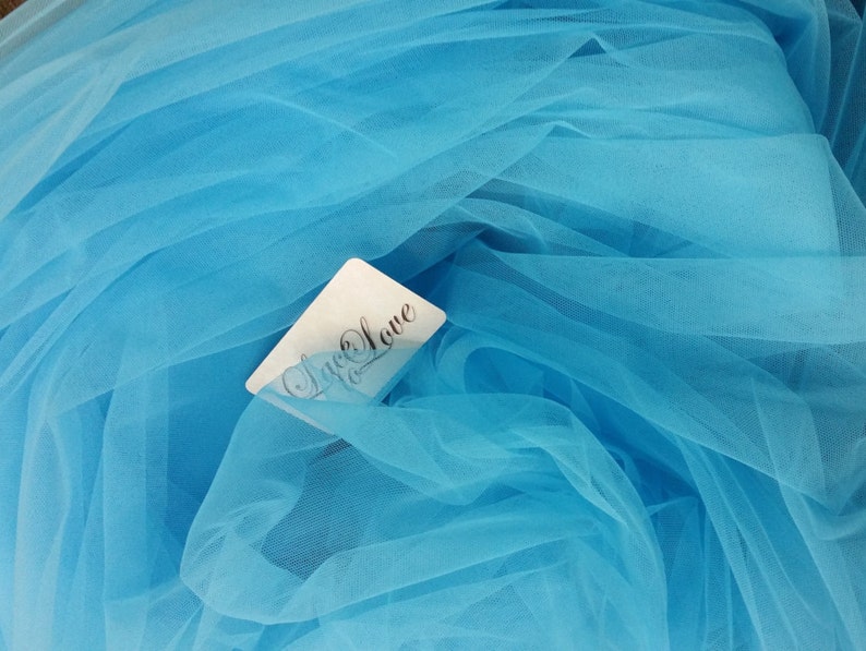 Turquoise blue tulle fabric lingerie tulle fabric evening | Etsy