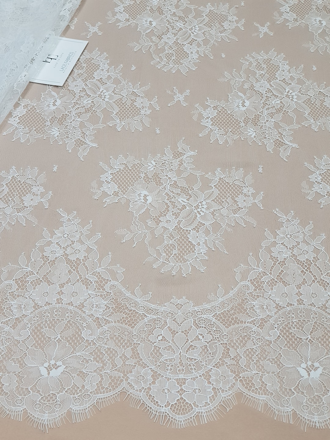 Off White Lace Fabric French Lace, Chantilly Lace, Bridal Lace, Wedding ...