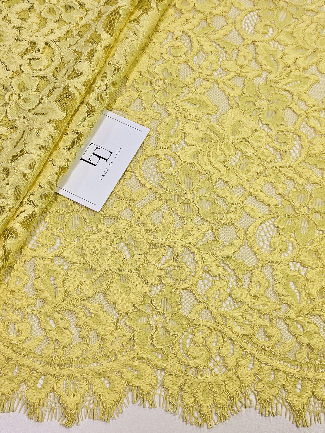 Yellow Spanish Guipure Eyelash Dress Lace Fabric Sold by the Yard ...