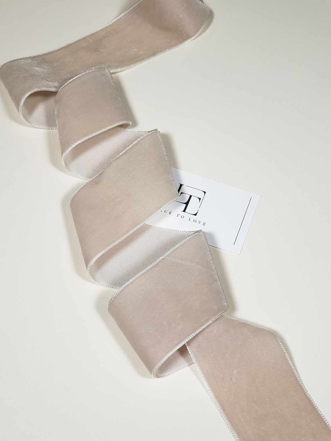 Beige Velvet Ribbon by the Yard, Narrow Velvet Ribbon, Velvet Fabric ...