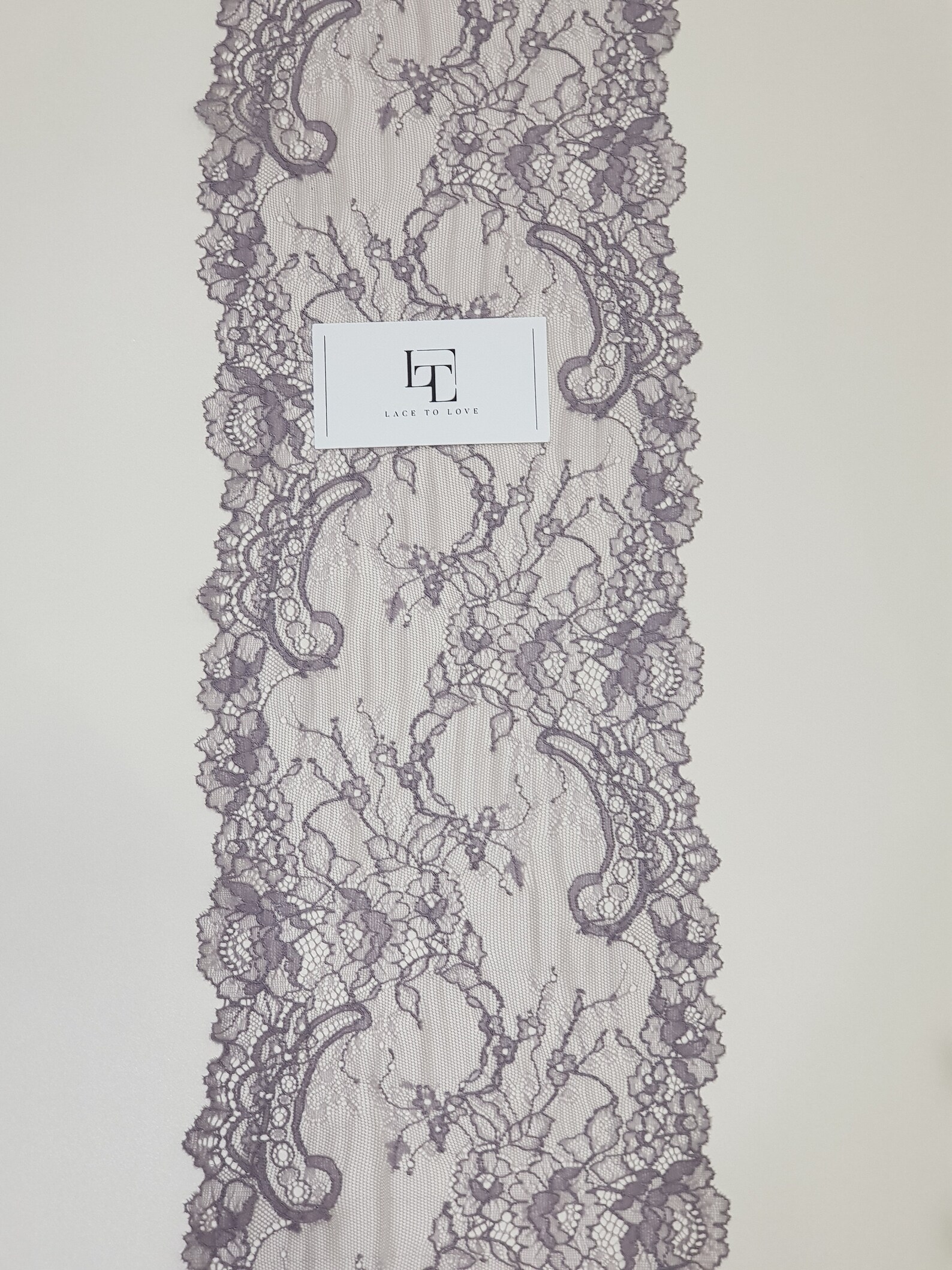 Purple stretch Lace Trim Chantilly Lace French Lace Bridal | Etsy