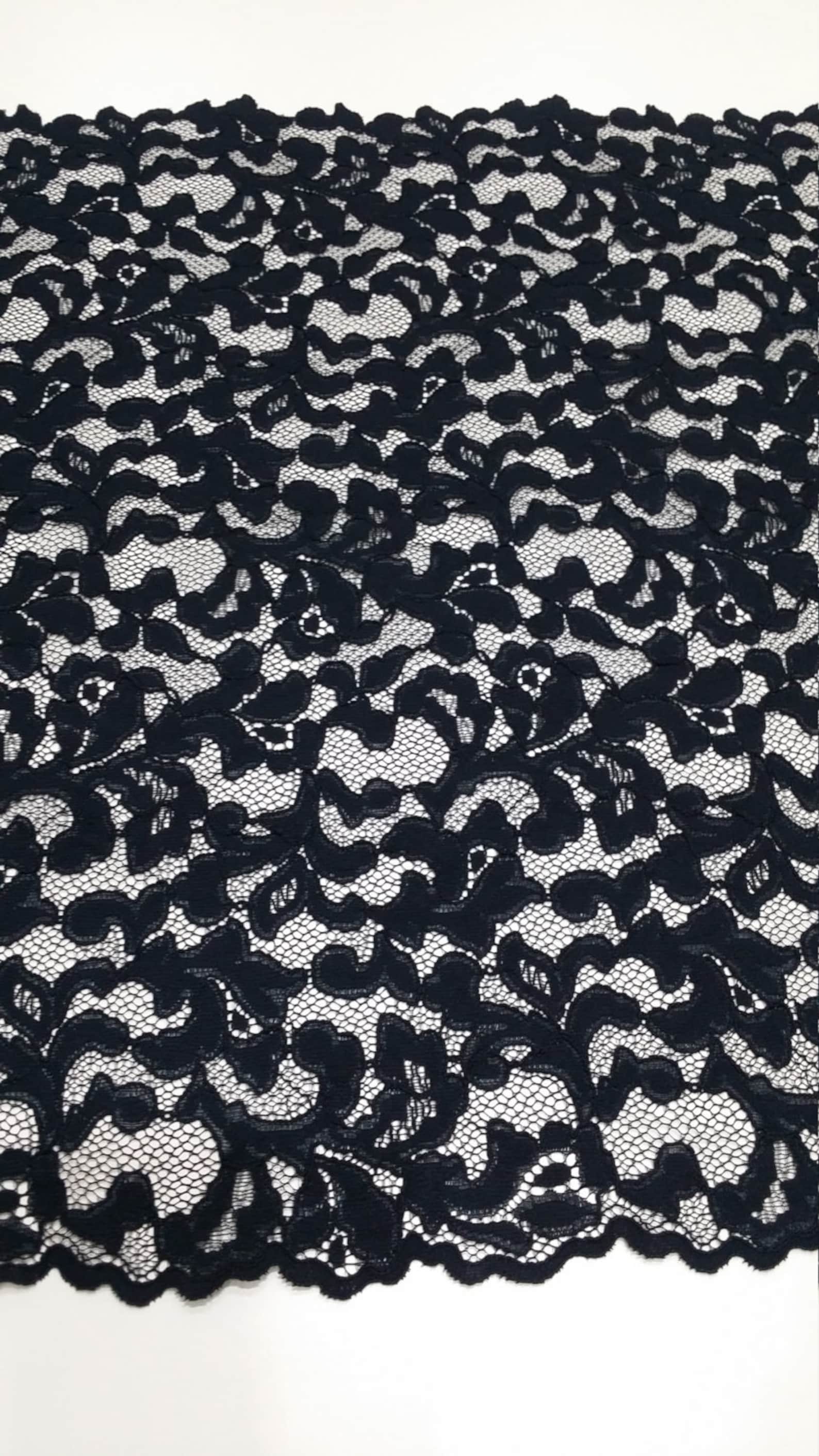 Black Lace Fabric by the Yard French Lace Embroidered Lace - Etsy