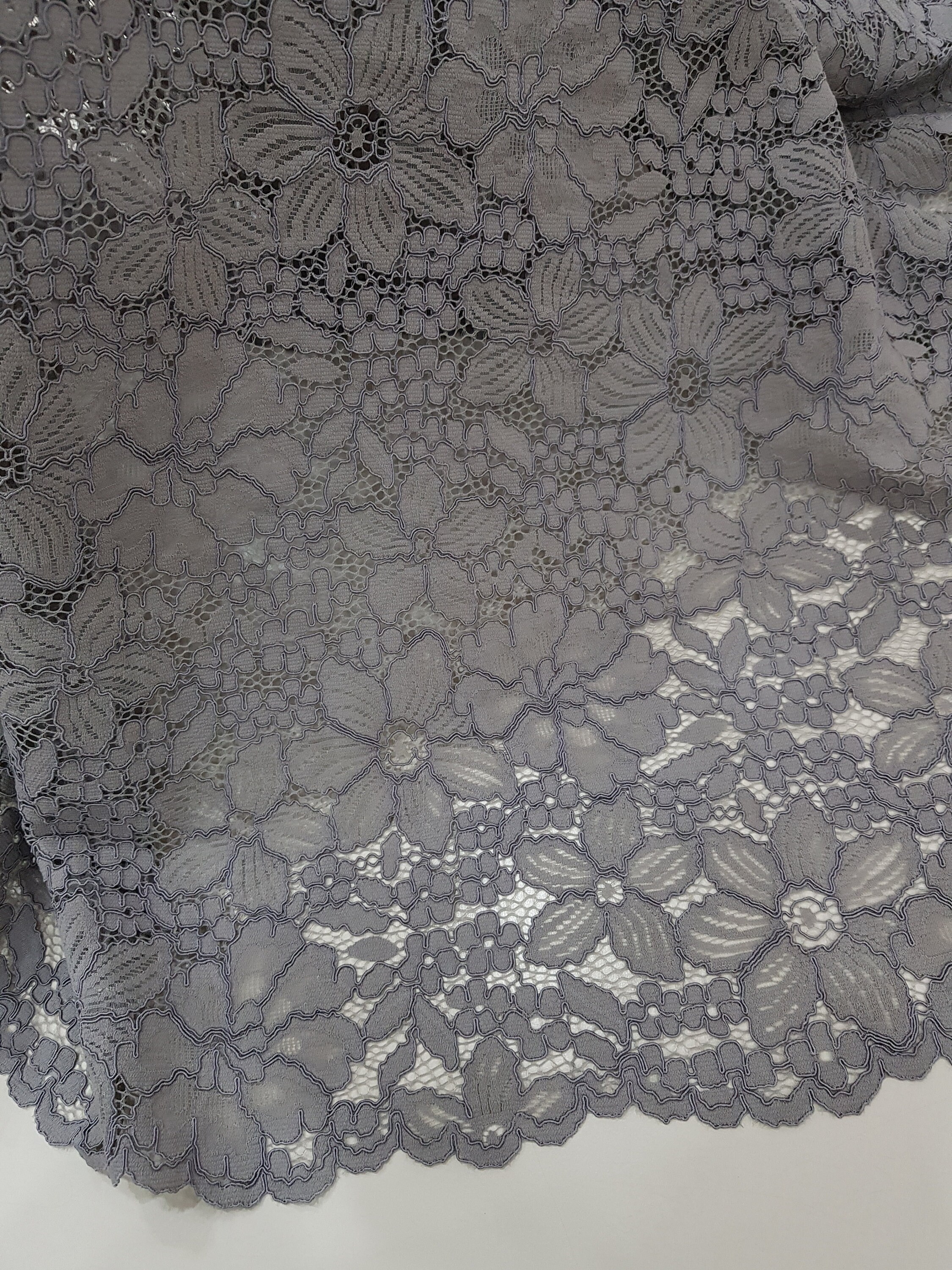 Gray Lace Fabric French Lace Chantilly Lace Bridal lace | Etsy