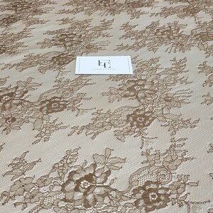 Brown Lace Fabric, Chocolate Brown Color French Chantilly Lace Cloth ...