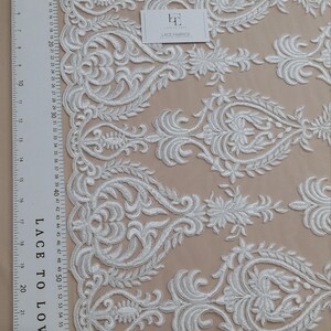 Ivory Lace Fabric, Embroidered Lace, French Lace, Wedding Lace, Bridal ...