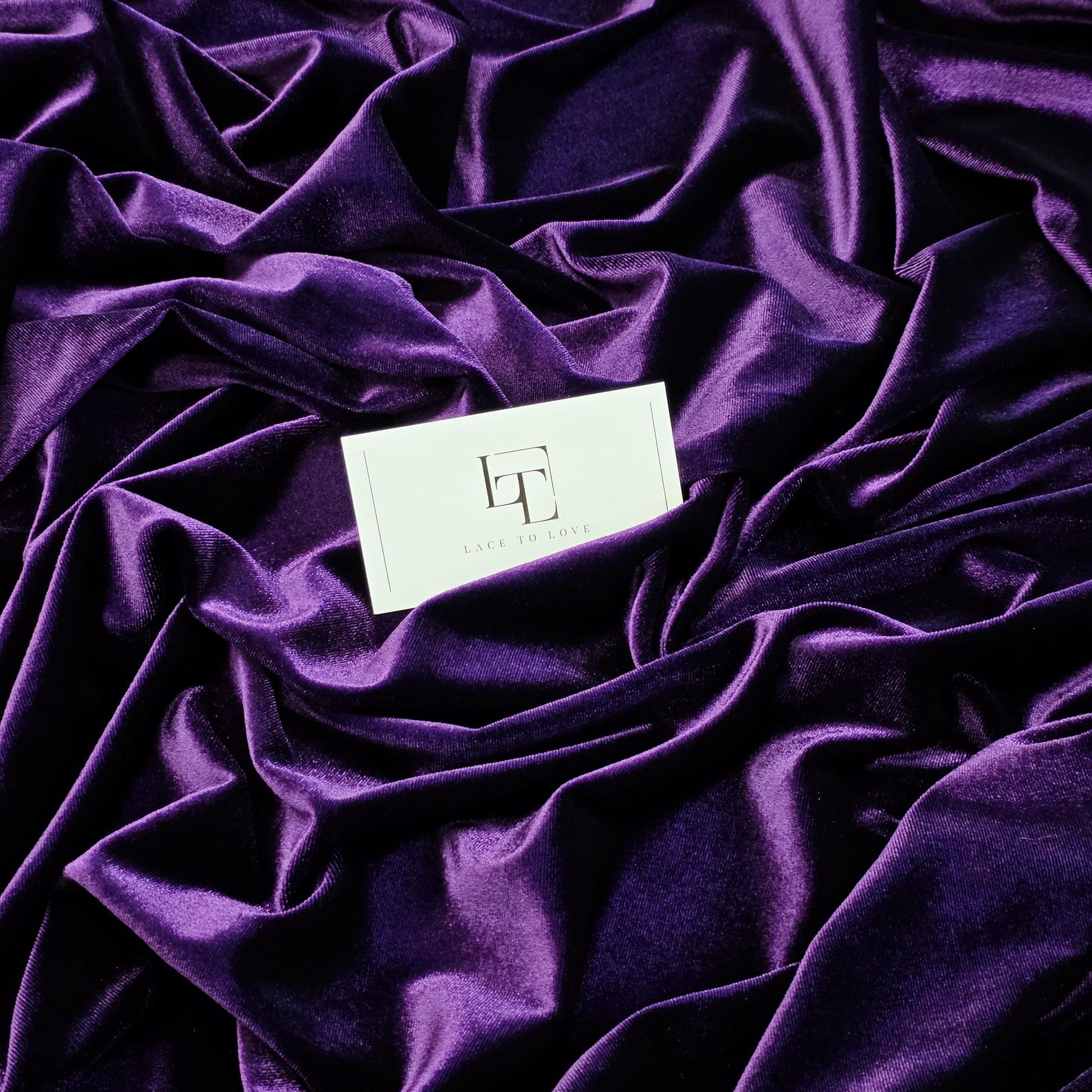 Deep Purple Stretch Velvet Fabric Sold per Meter. Smooth Elastic Velvet ...