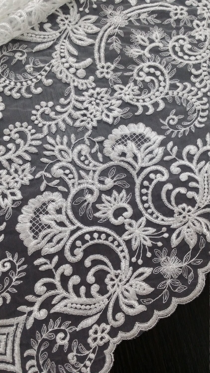 Ivory Lace Fabric Embroidered Lace French Lace Wedding Lace - Etsy