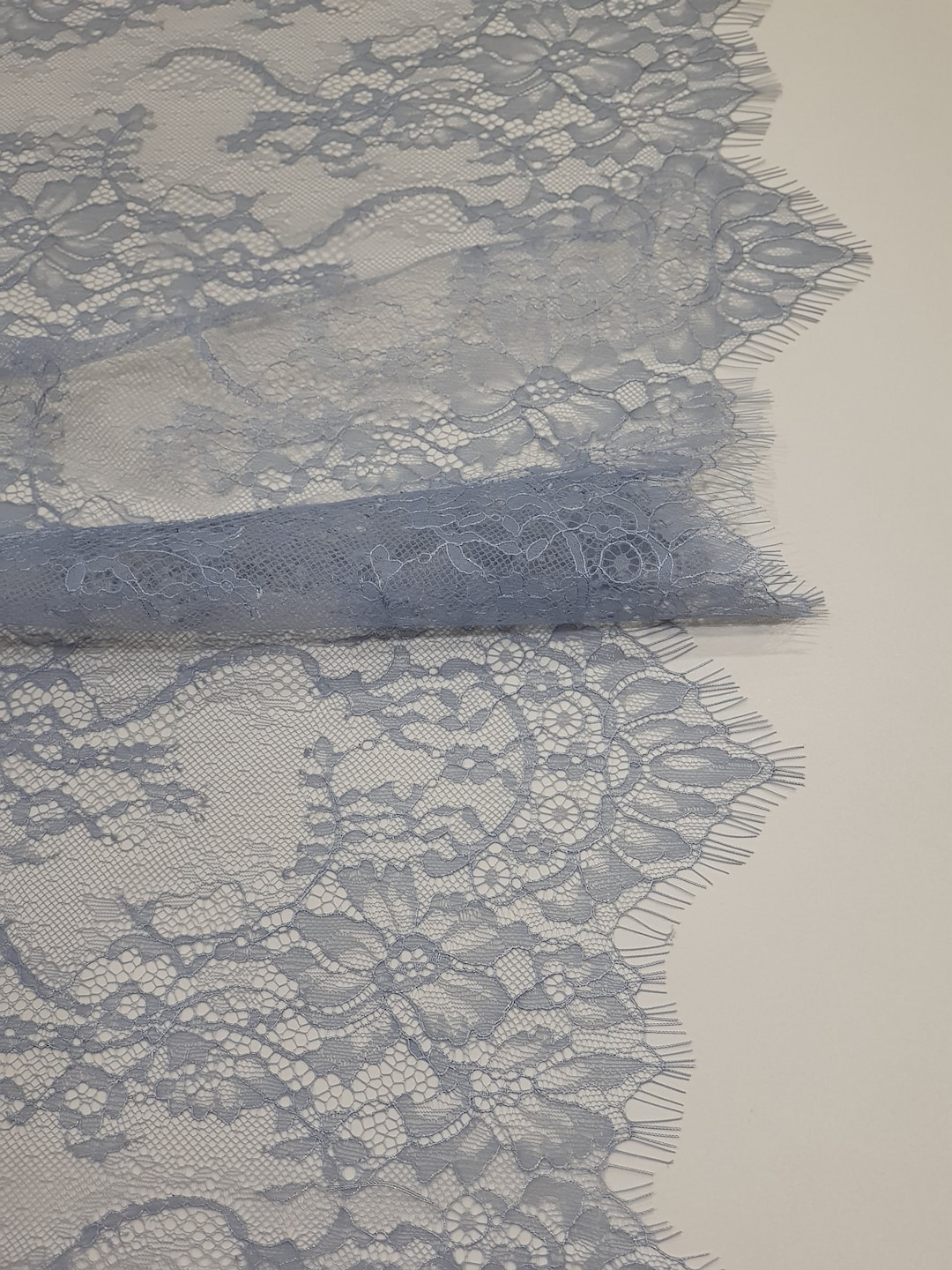 Blue/gray Lace Fabric, French Lace, Chantilly Lace, Wedding Lace ...