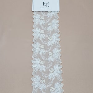 Ivory With Light Yellow Lace Trimming by the Yard, French Lace, Alencon ...