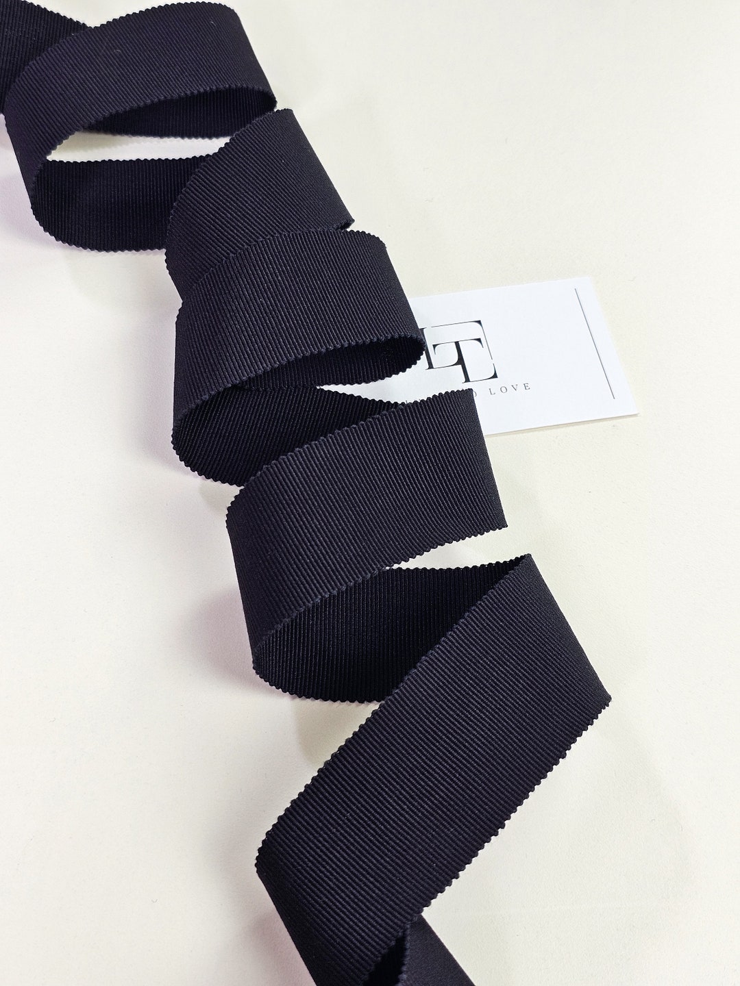 Black Cotton Grosgrain Ribbon, Lingerie and Haberdashery Finishing ...