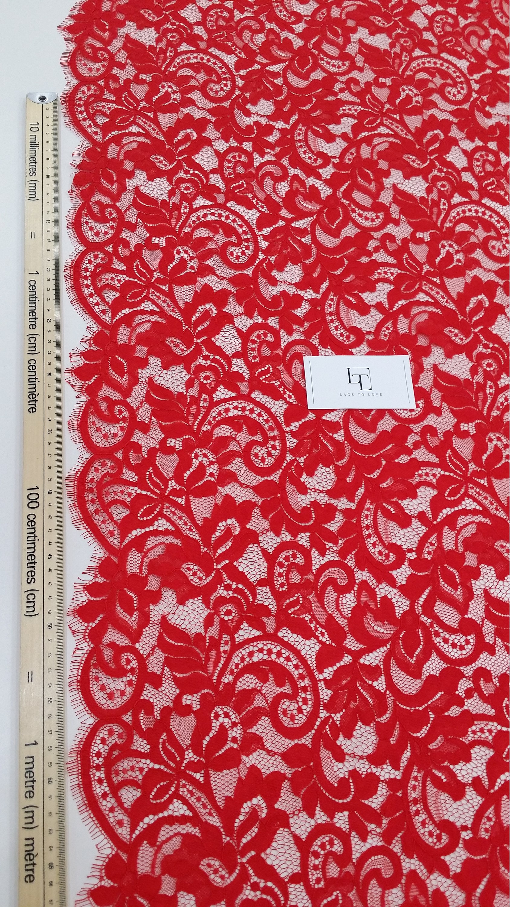 Red Lace Fabric French Lace Chantilly Lace Wedding Lace - Etsy