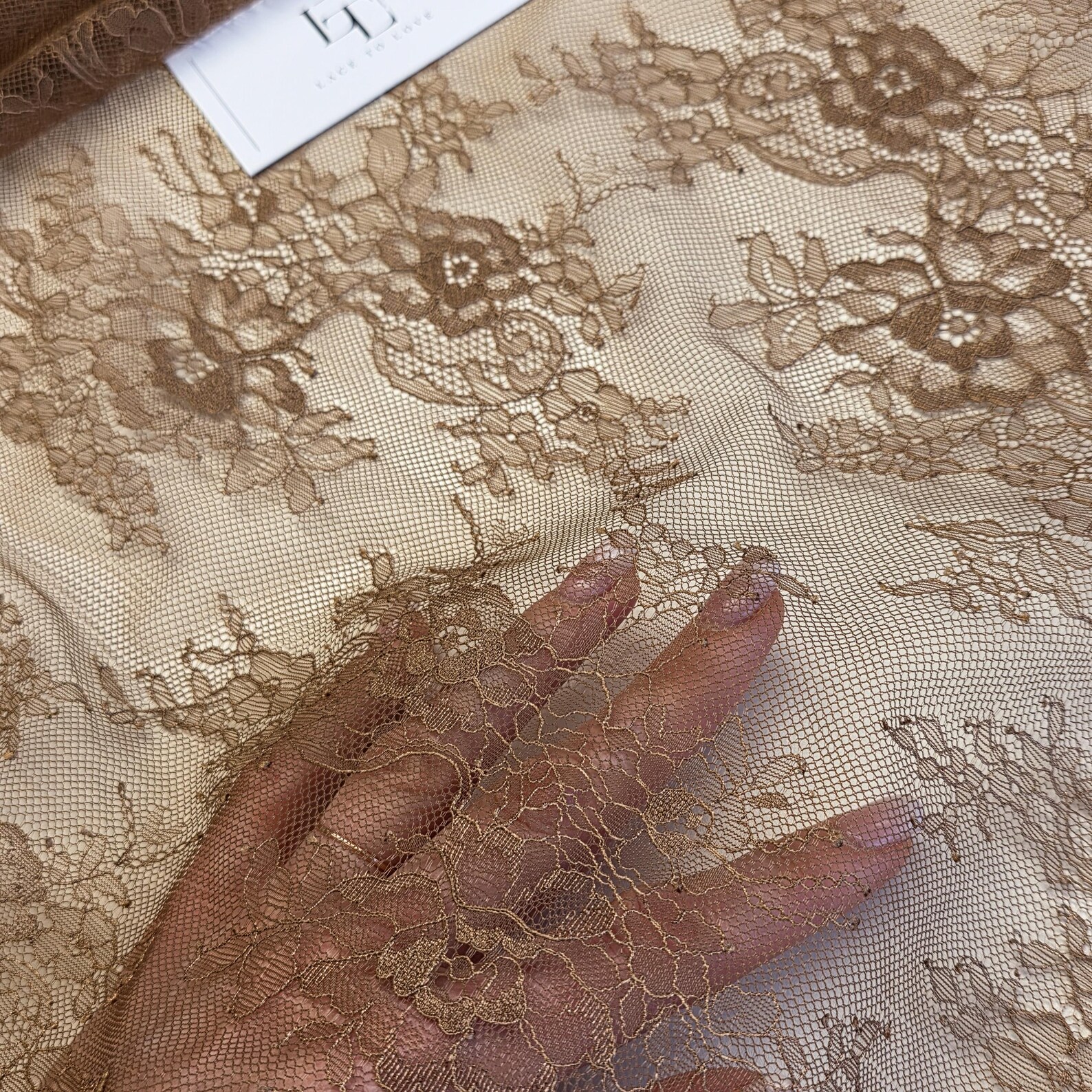 Brown Lace Fabric, Chocolate Brown Color French Chantilly Lace Cloth ...