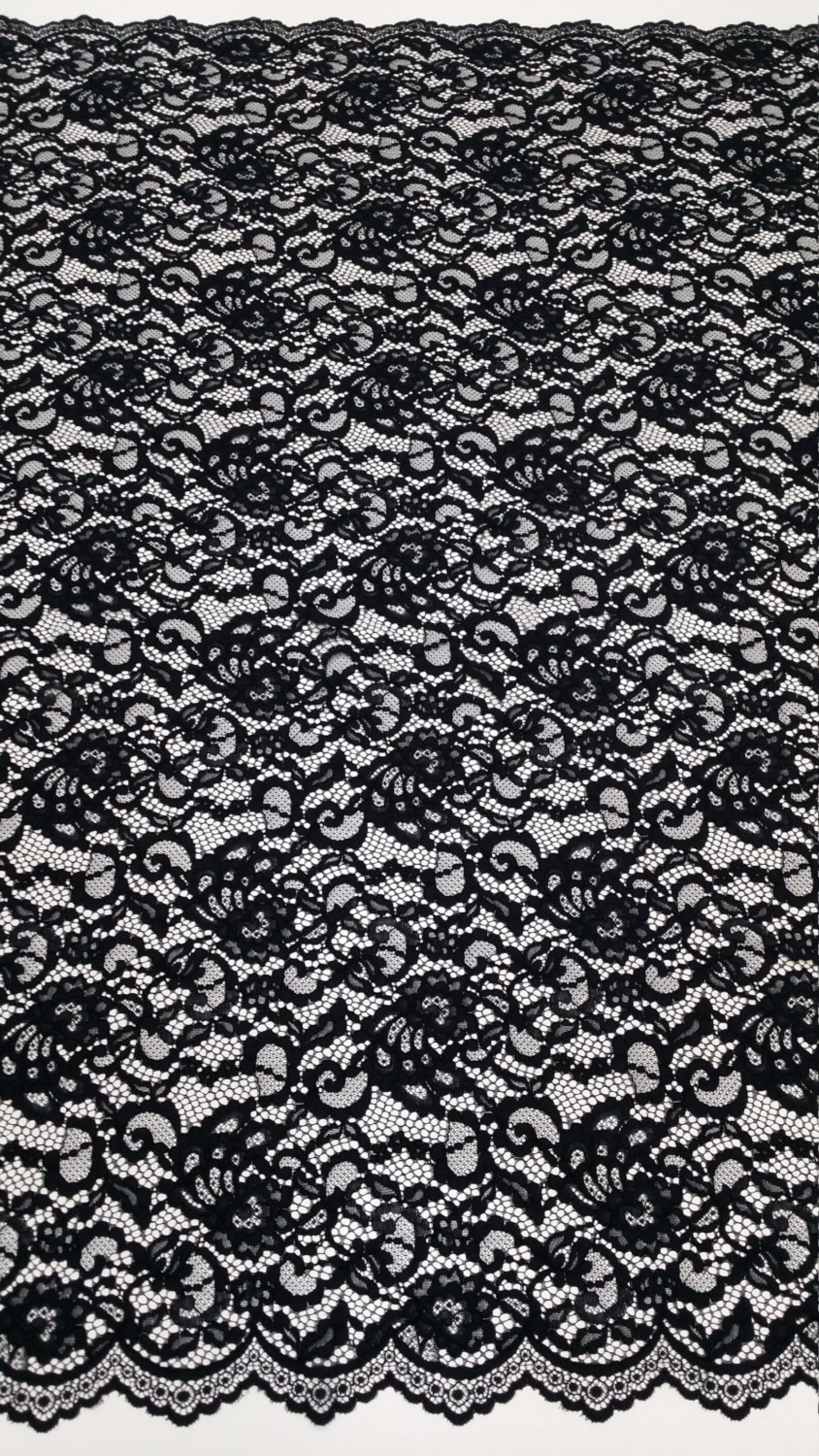 Black Lace Fabric by the Yard France Lace Alencon Lace - Etsy