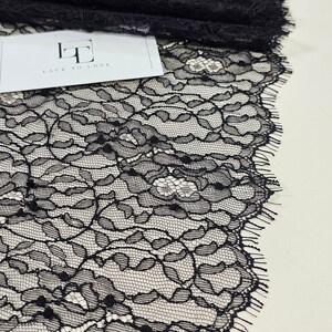 Black Delicate French Chantilly Lace Trimming by the Yard, Black Lace ...