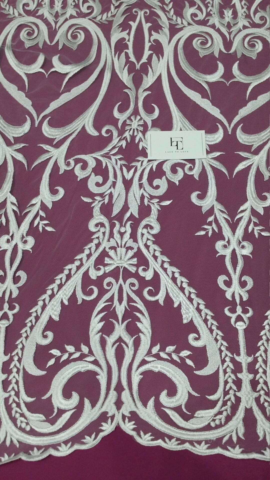 Pure White Lace Fabric, Embroidered Lace, French Lace, Wedding Lace ...