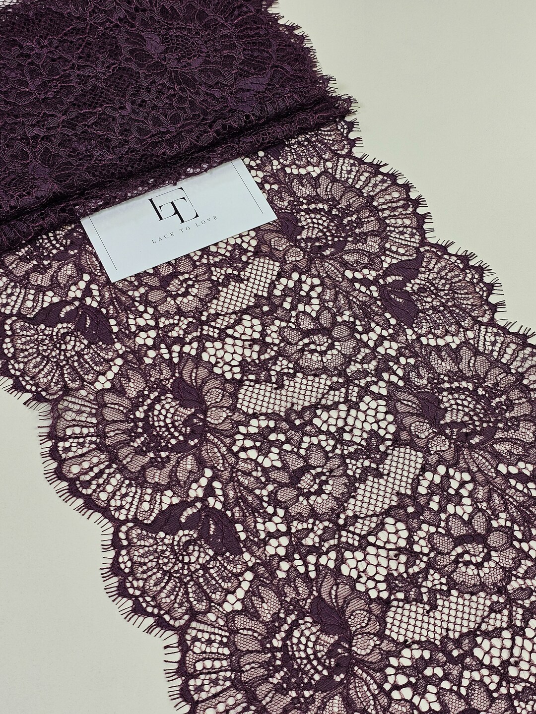 Purple Lace Edging, Aubergine Macrame Lace Trim, Sold per Meter, LMF472 ...