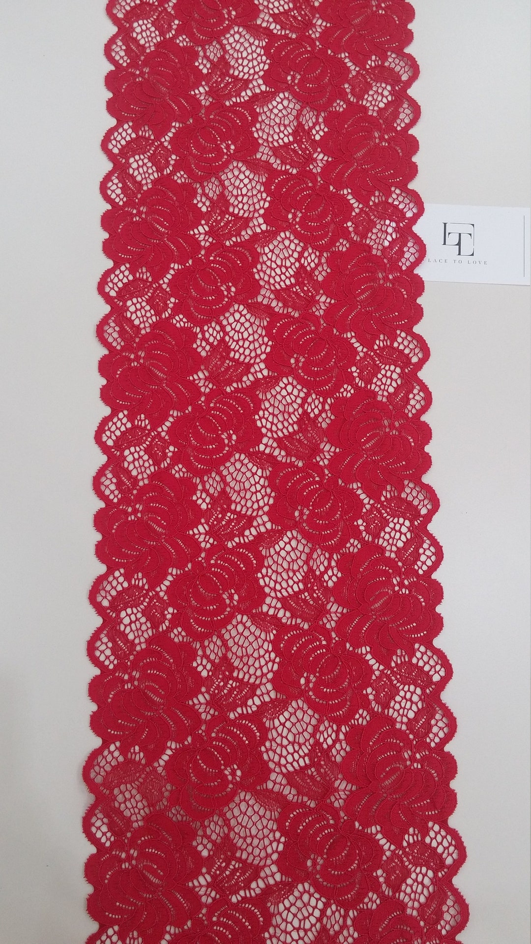 Red Flower Lace Trim, Bridal Dress Gown Lace Trimming, Scalloped ...
