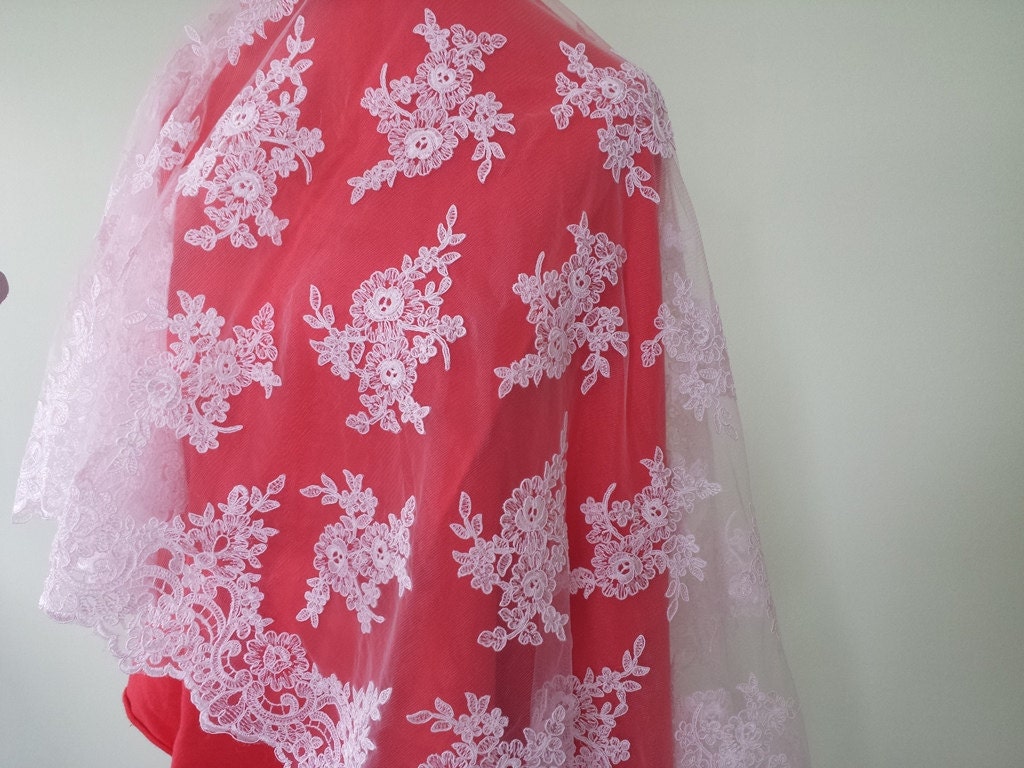 Ivory Lace Fabric French Lace Embroidered Lace Wedding Lace Bridal Lace ...