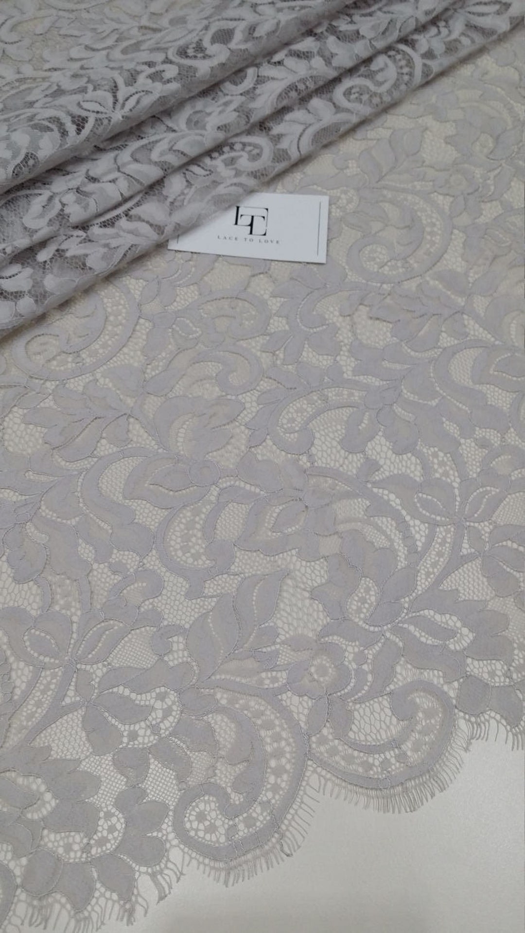 Gray Lace Fabric, French Chantilly Lace, Wedding Veil Lace, Bridal Lace ...