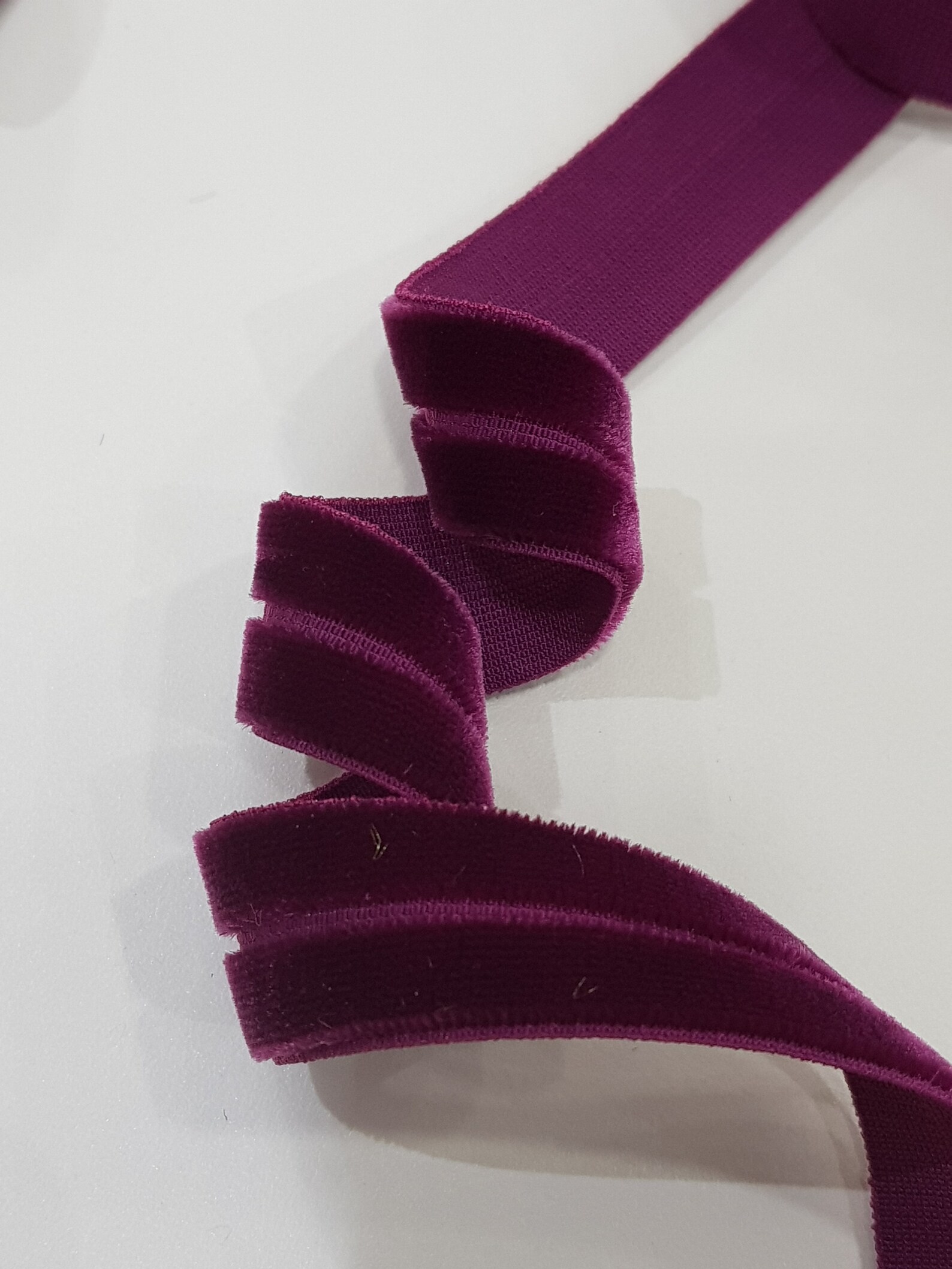 Violet Elastic Velvet Ribbon by the Yard, Wide Velvet Ribbon, Velvet ...