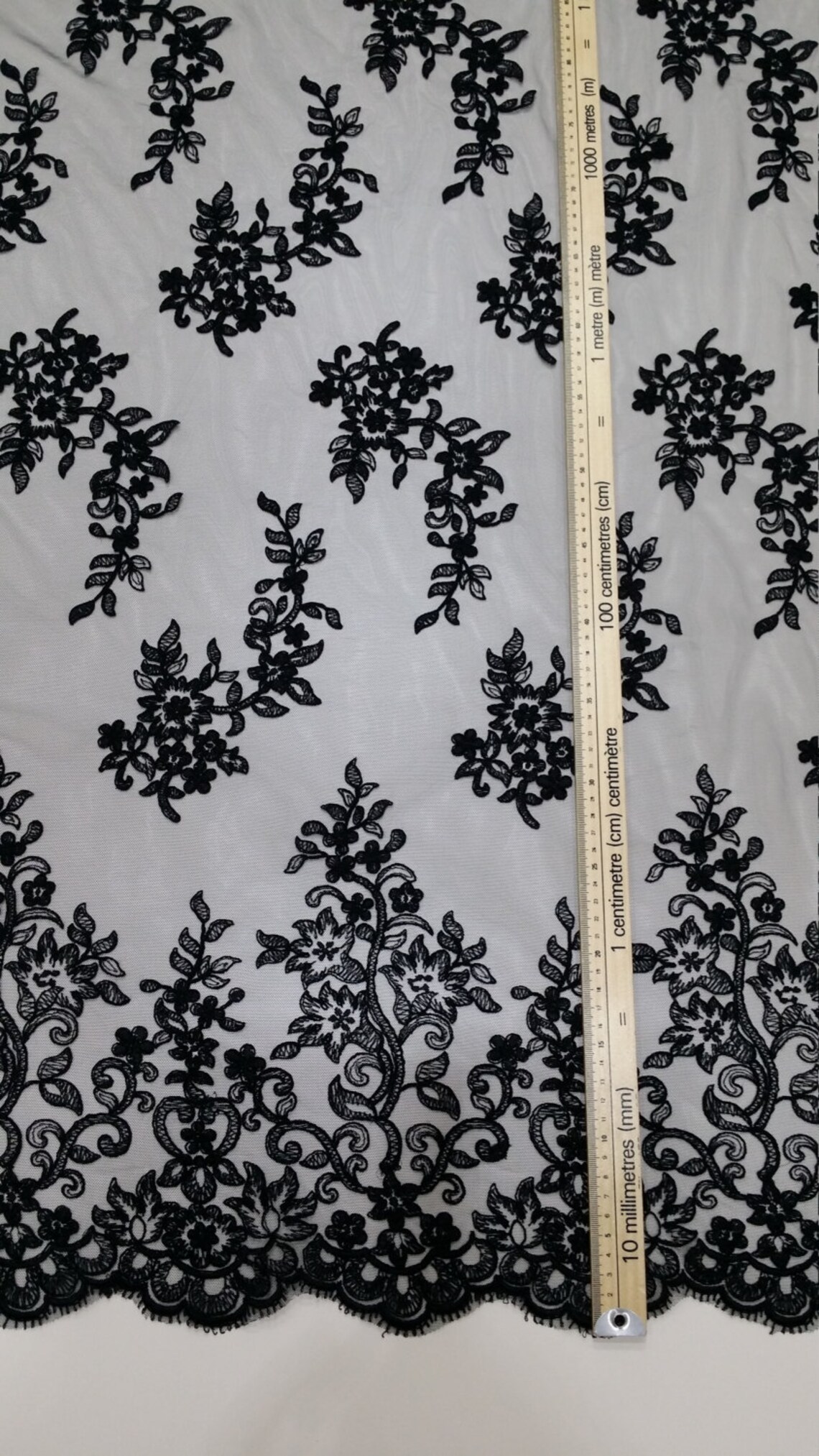 Black Lace Fabric by the Yard France Lace Alencon Lace - Etsy