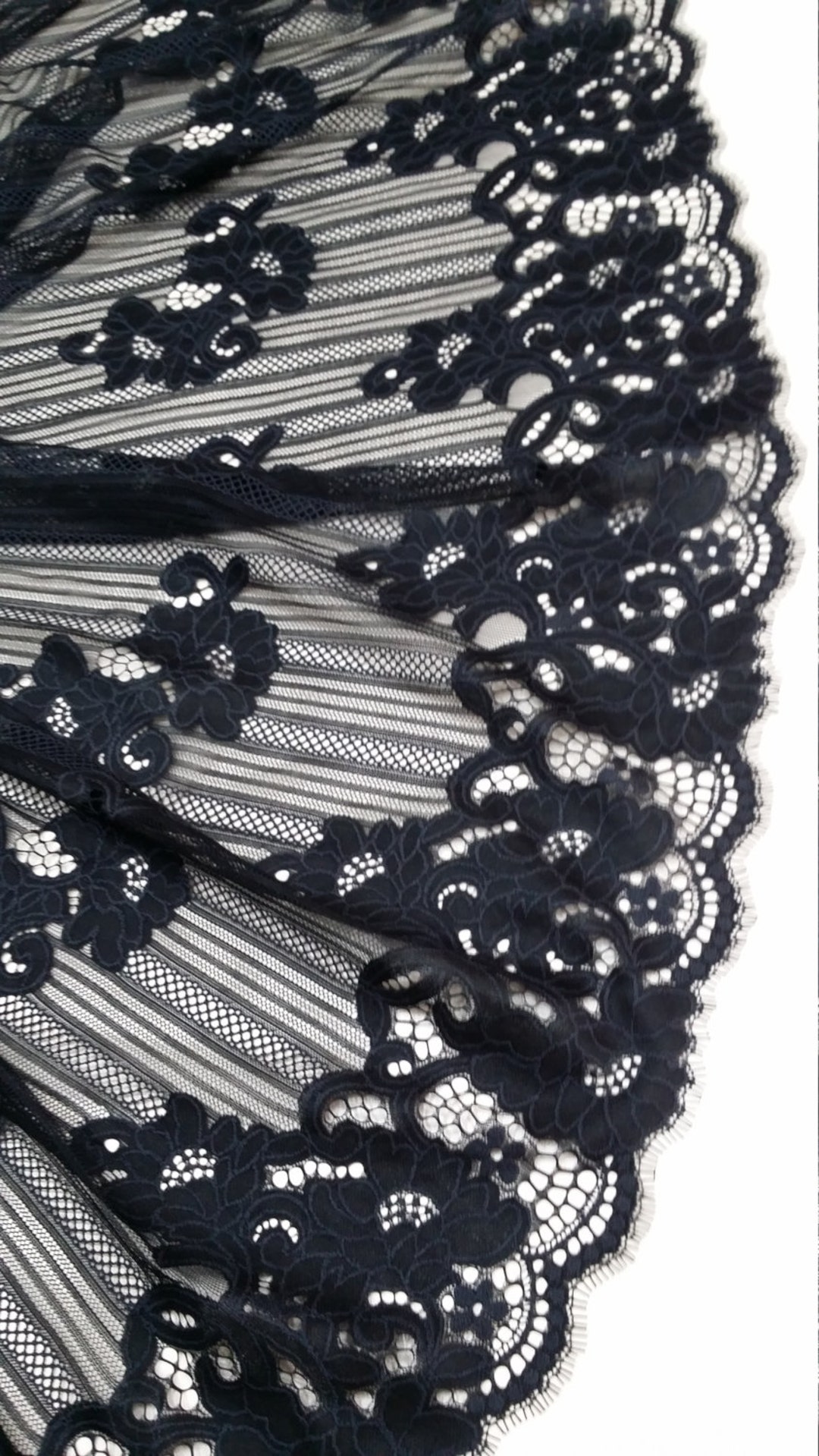 Black Lace Fabric by the Yard, France Lace, Alencon Lace, Bridal Lace ...