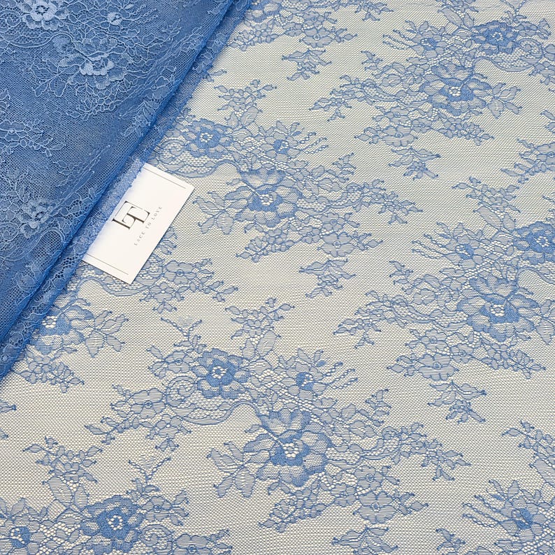 Blue Lace Fabric, 150 Cm/59 Inches Wide, Royal Blue Color French ...
