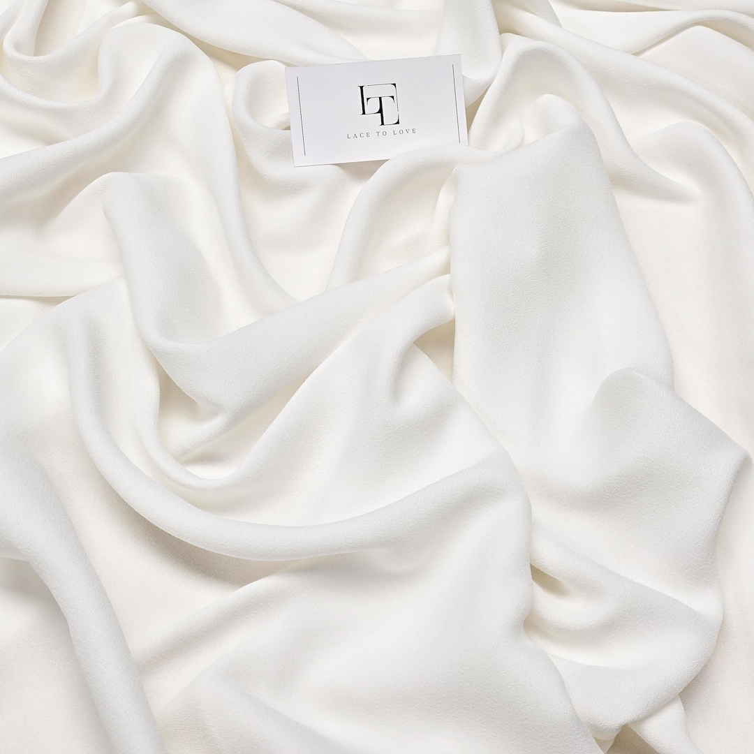 Ivory Bubble Crepe Fabric by the Yard, White Matt Wedding Fabric, Skirt ...
