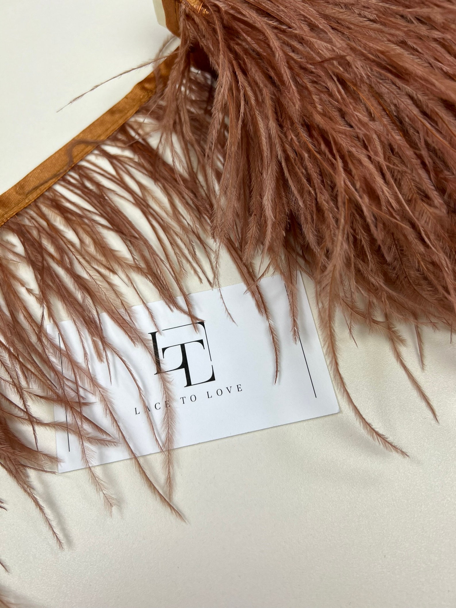 Brown Ostrich Feather Fringe Feather Trimming With Ribbon - Etsy