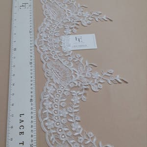 Snow White Lace Trimming by the Yard, French Lace, Alencon Lace, Bridal ...