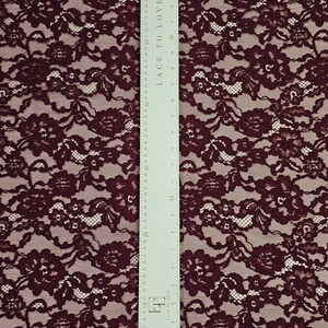 Wine Red Guipure Lace Fabric Sold by the Yard, Burgundy Spanish Lace ...